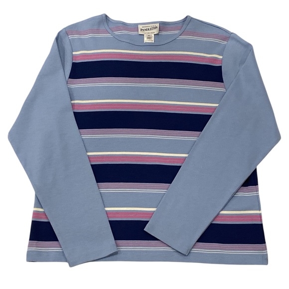 Pendleton | Tops | Pendleton Striped Long Sleeve 0 Cotton Shirt Womens Xl Nwt | Poshmark
